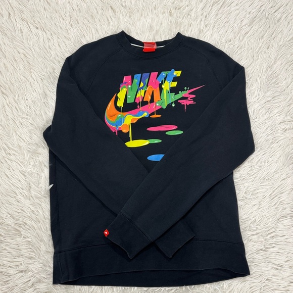 Nike | Sweaters | Nike Sweater Large Mens Paint Drip Logo | Poshmark